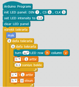 Arduino Eğitim Kiti - Scratch-Ders 14-Dot Matrix Modül