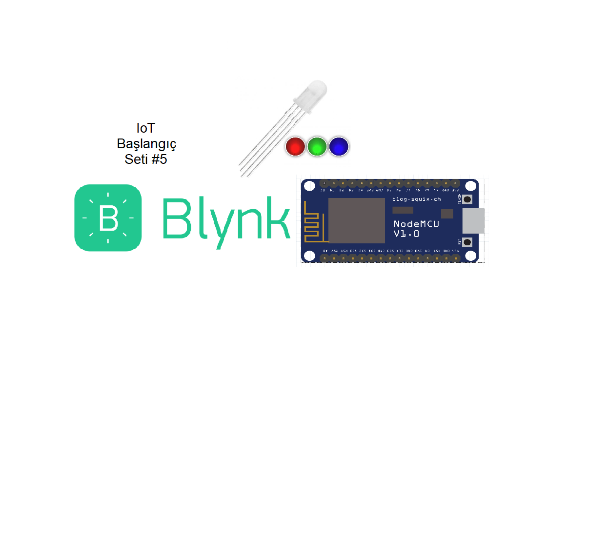 IoT Başlangıç Seti-5 NodeMCU ile RGB LED Kontrolü - Robolink Akademi